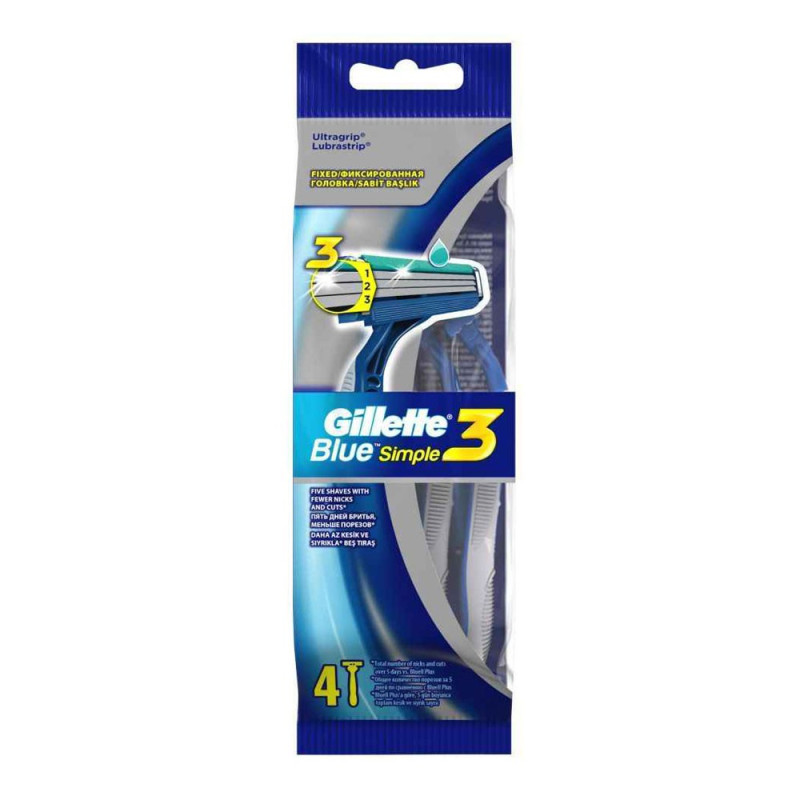 Rasoirs Gillette Blue 3 simple - 4 pièces